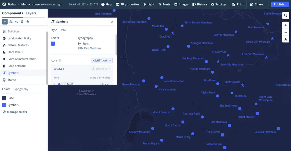 Choose the Symbols visualization type.